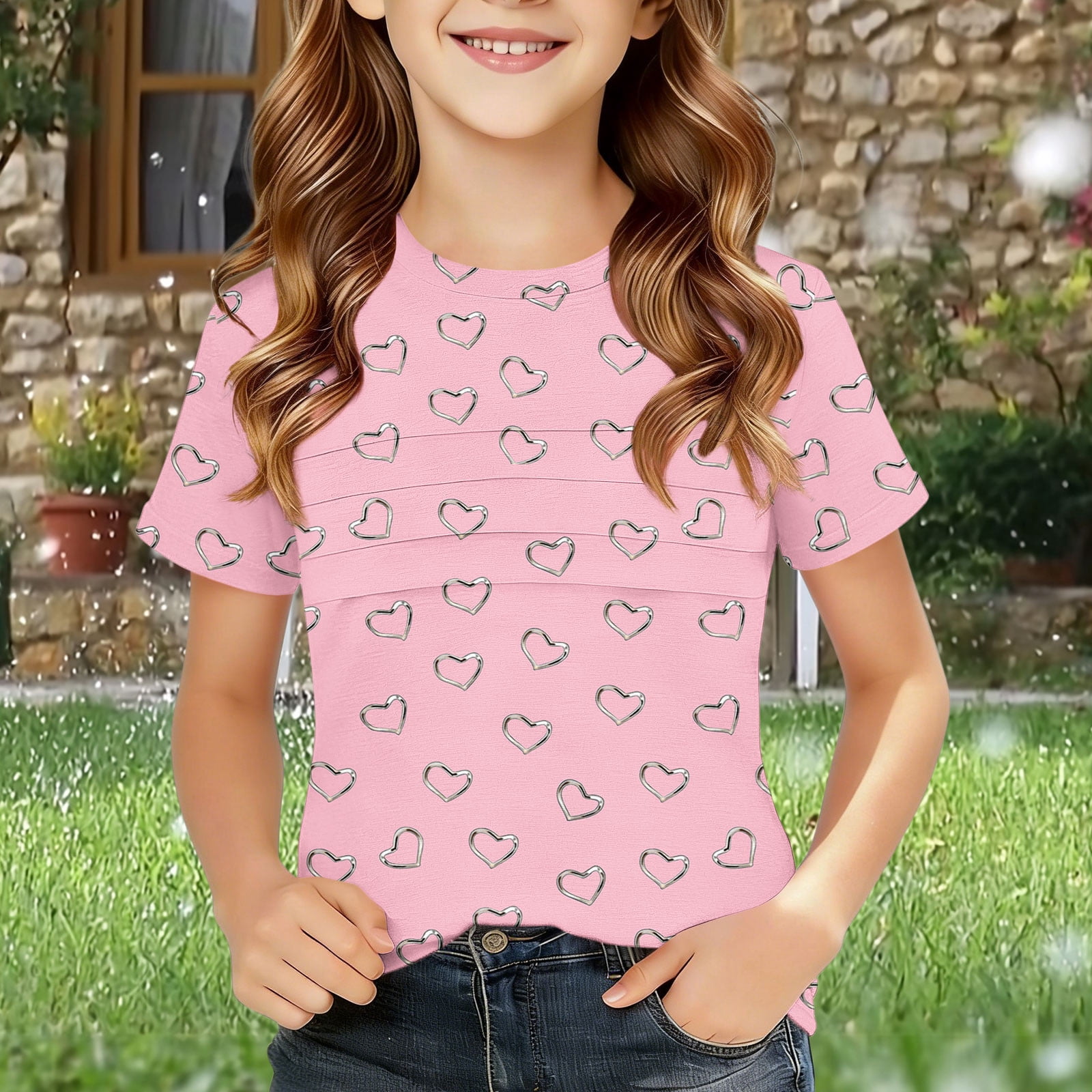 ATOGUTA Short Sleeve Shirts For Girls Graphic Tees Short Sleeve Tshirts ...