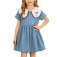 ATOGUTA Short Summer Dresses for Girls Light Blue Ruffle Denim Dresses ...