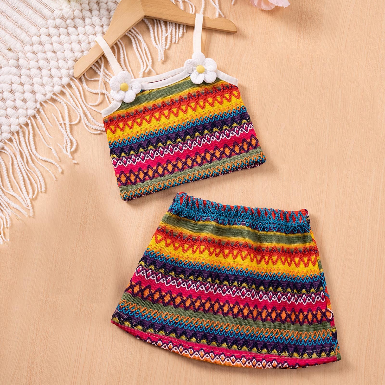 ATOGUTA Size 0-6 Years Girl's Summer Clothes Cami Crop Top and A Line ...