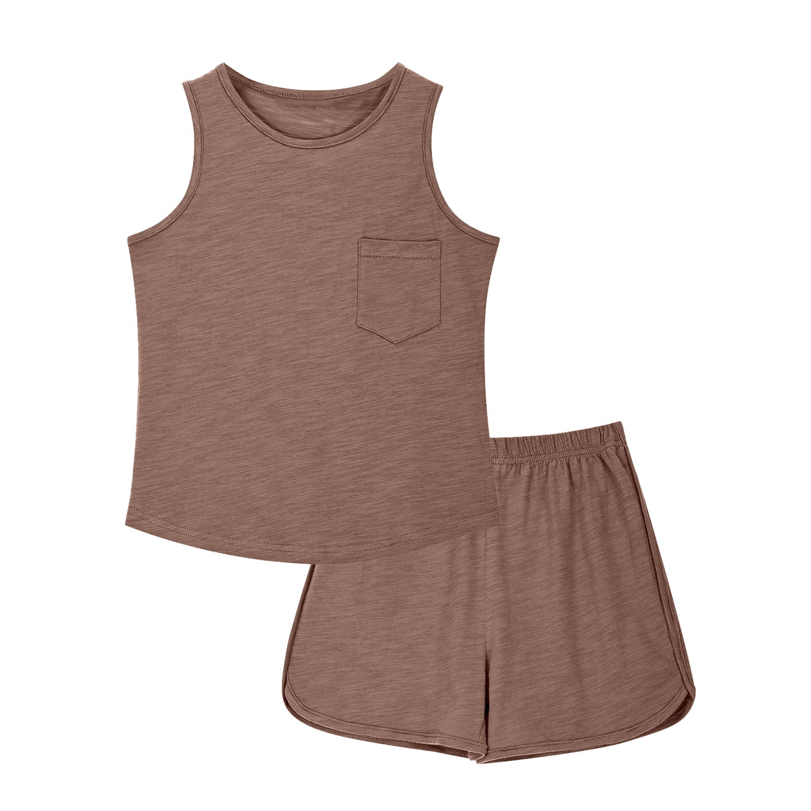 ATOGUTA Size 1-10 Years Teen Girls Clothes Sleeveless Tops and Elastic ...