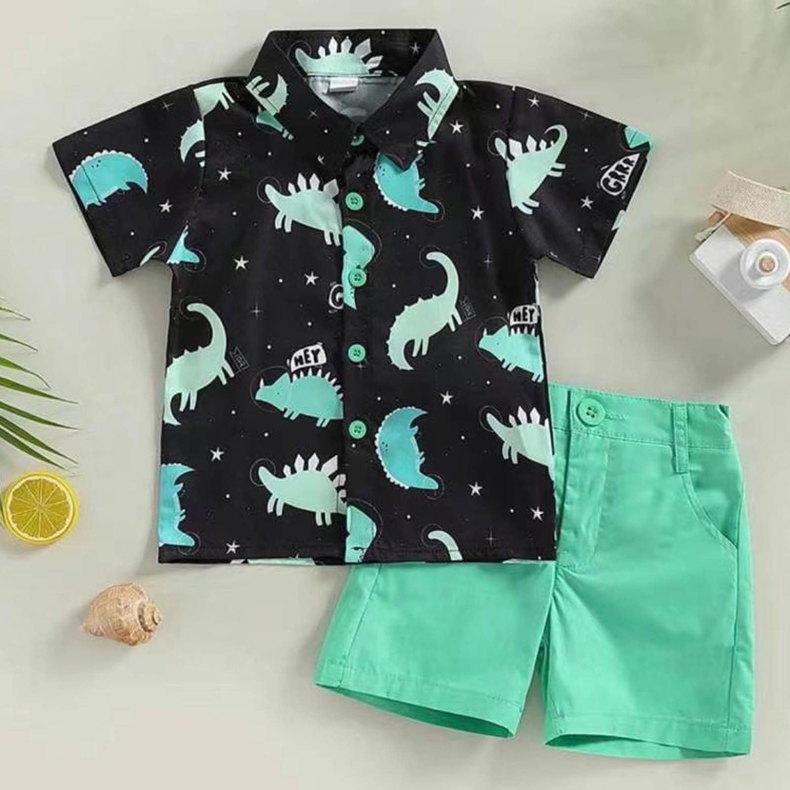 ATOGUTA Size 1-5 Years Toddler Boy Short Sets Kids Short Sleeve Top T ...