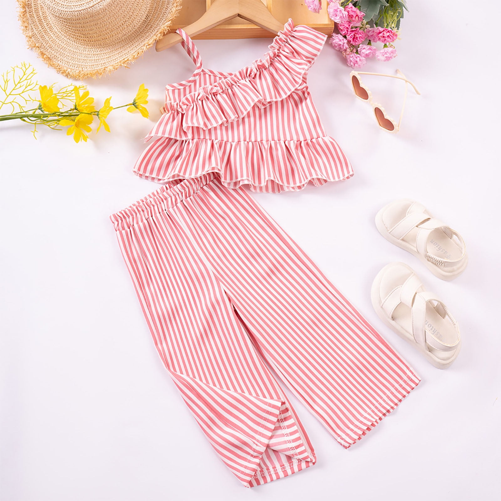 ATOGUTA Size 1-6 Years Girls Summer Clothes Sleeveless Camisole Top and ...