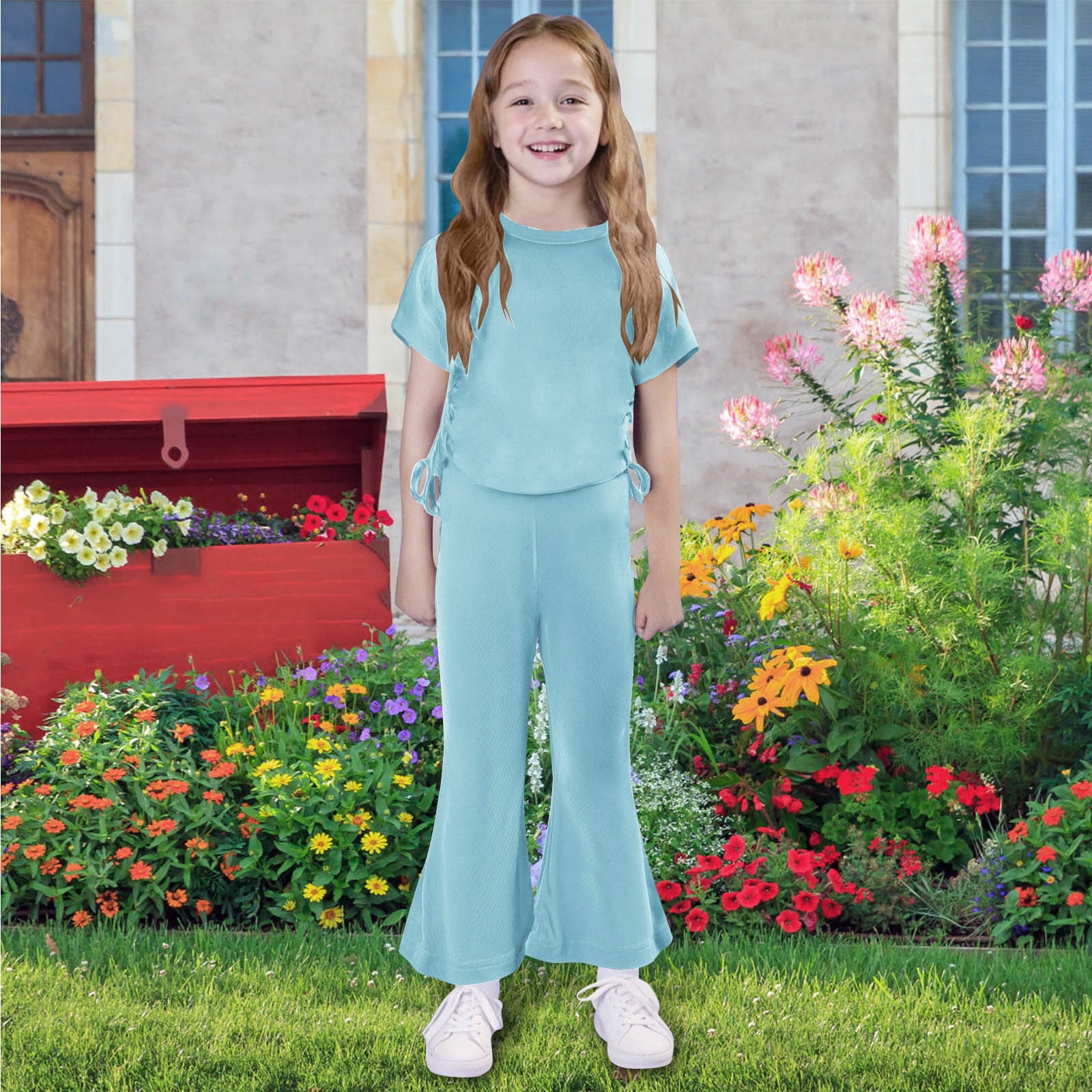 ATOGUTA Size 1-8 Years Girls 2 Piece Sets Short Sleeve T Shirt and ...