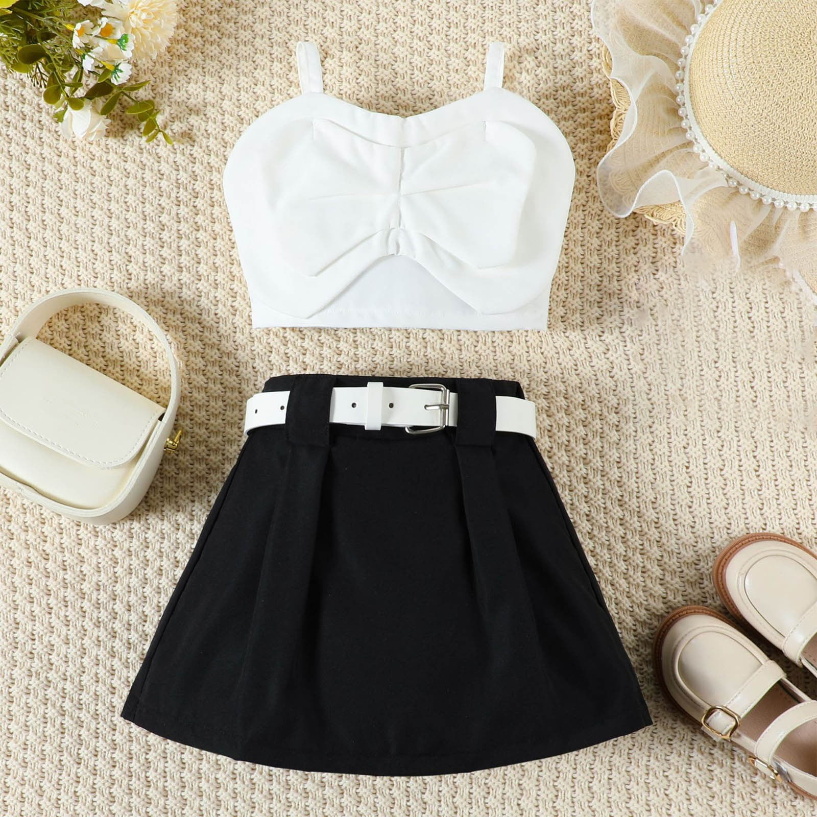 ATOGUTA Size 1-8 Years Girls Summer 3 Piece Outfits Cami Crop Tops and ...