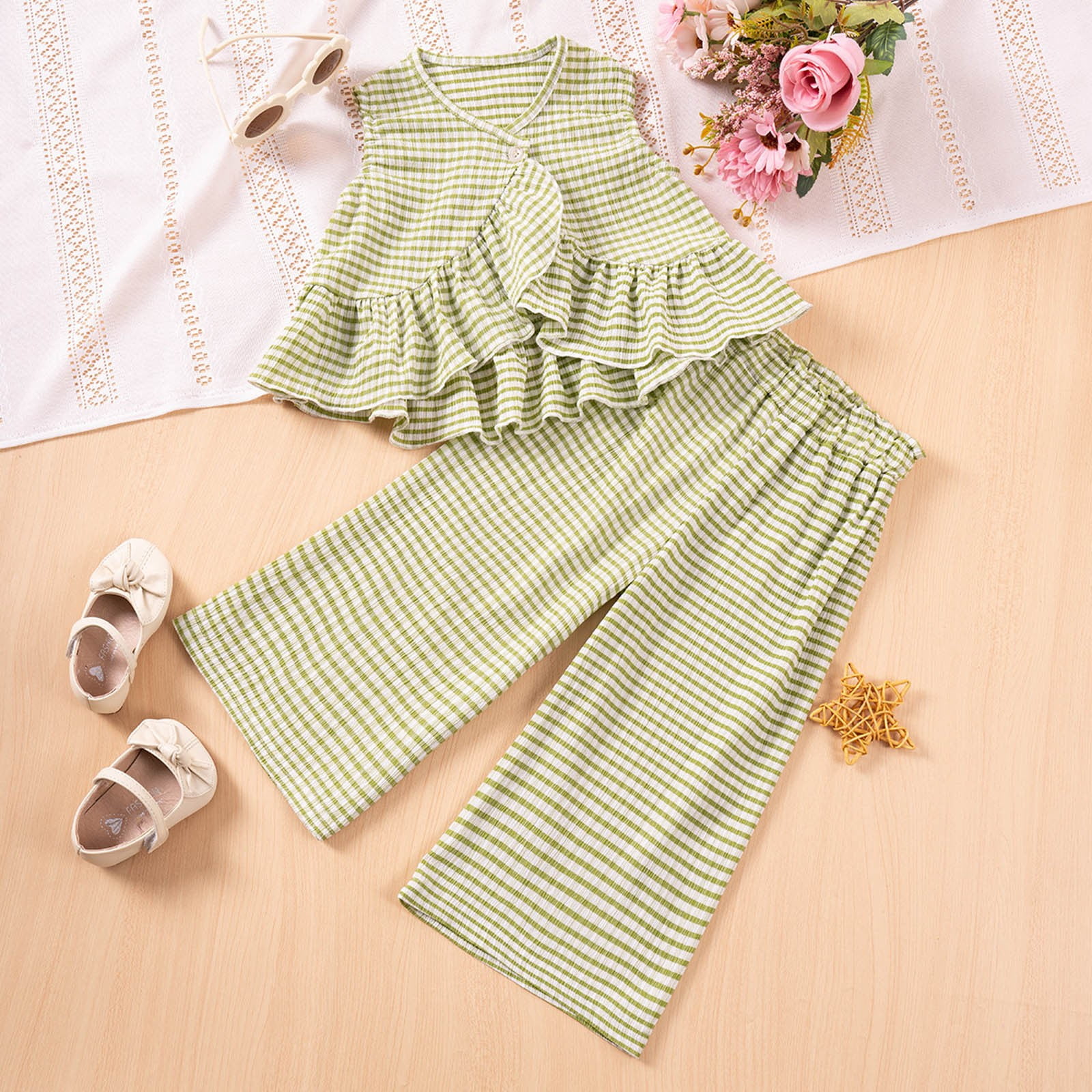 ATOGUTA Size 1-8 Years Girls Summer Outfits Sleeveless Camisole Top and ...