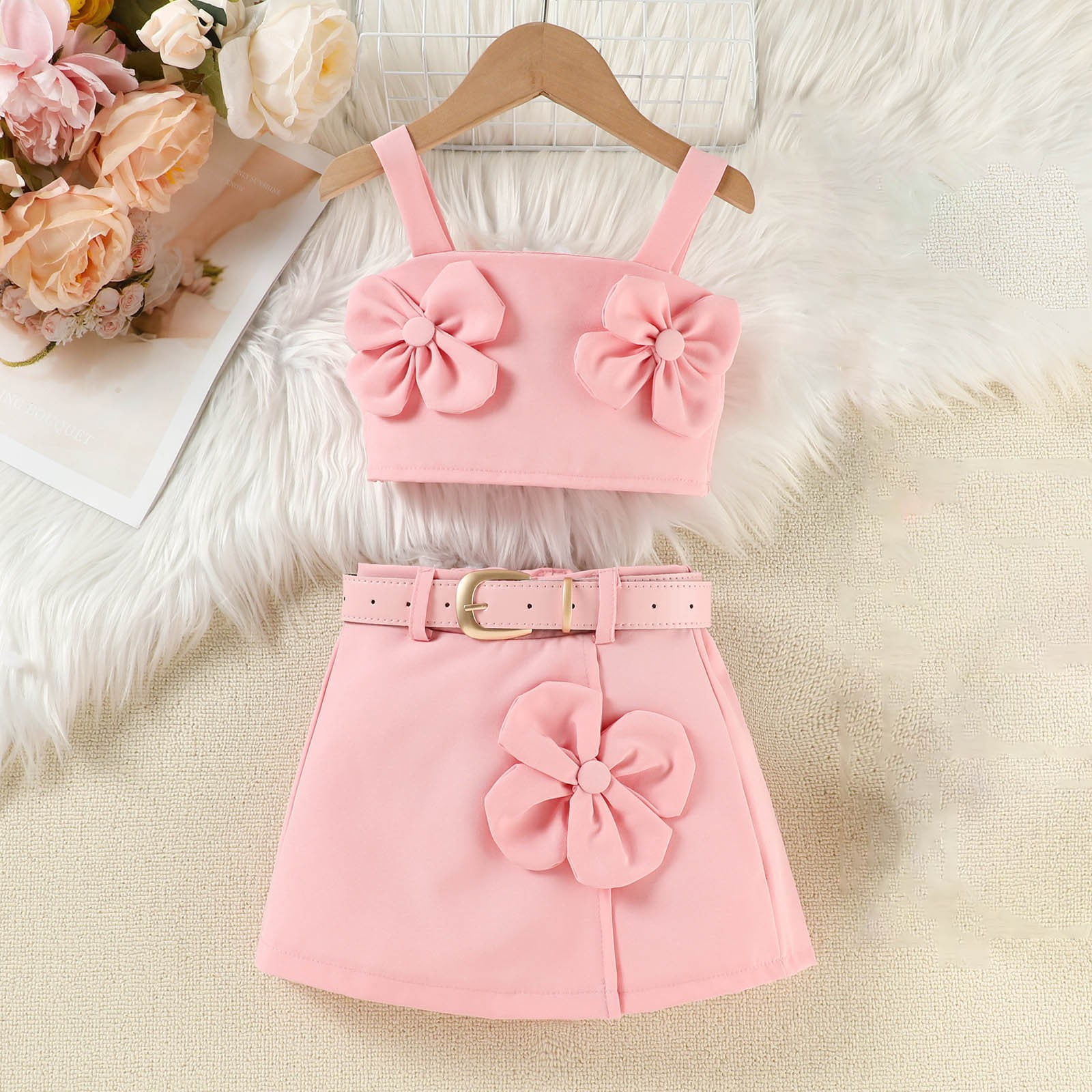 ATOGUTA Size 1-8 Years Toddler Girls Skirts Sets Cami Crop Top and A ...