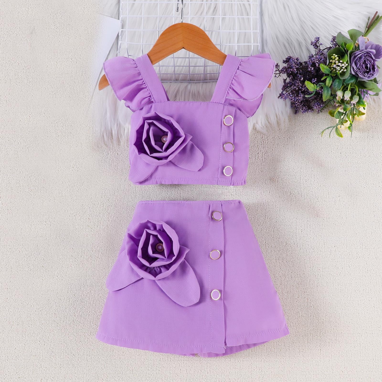 ATOGUTA Size 18M-6 Girls Clothes Cami Crop Top and A Line Cute Skort ...