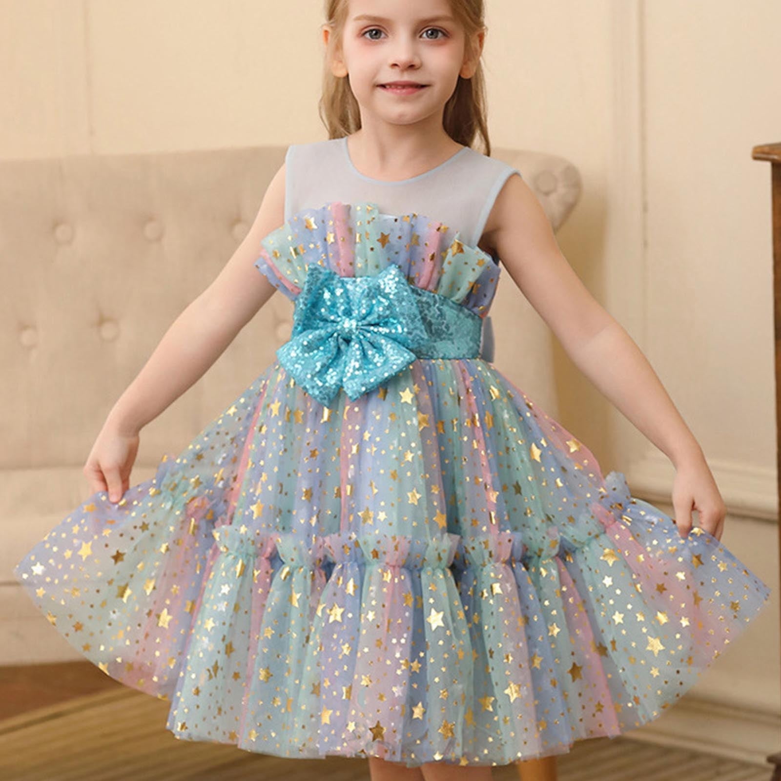 ATOGUTA Size 1T-8 Long Dresses for Girls Tulle Dress A Line Wedding ...