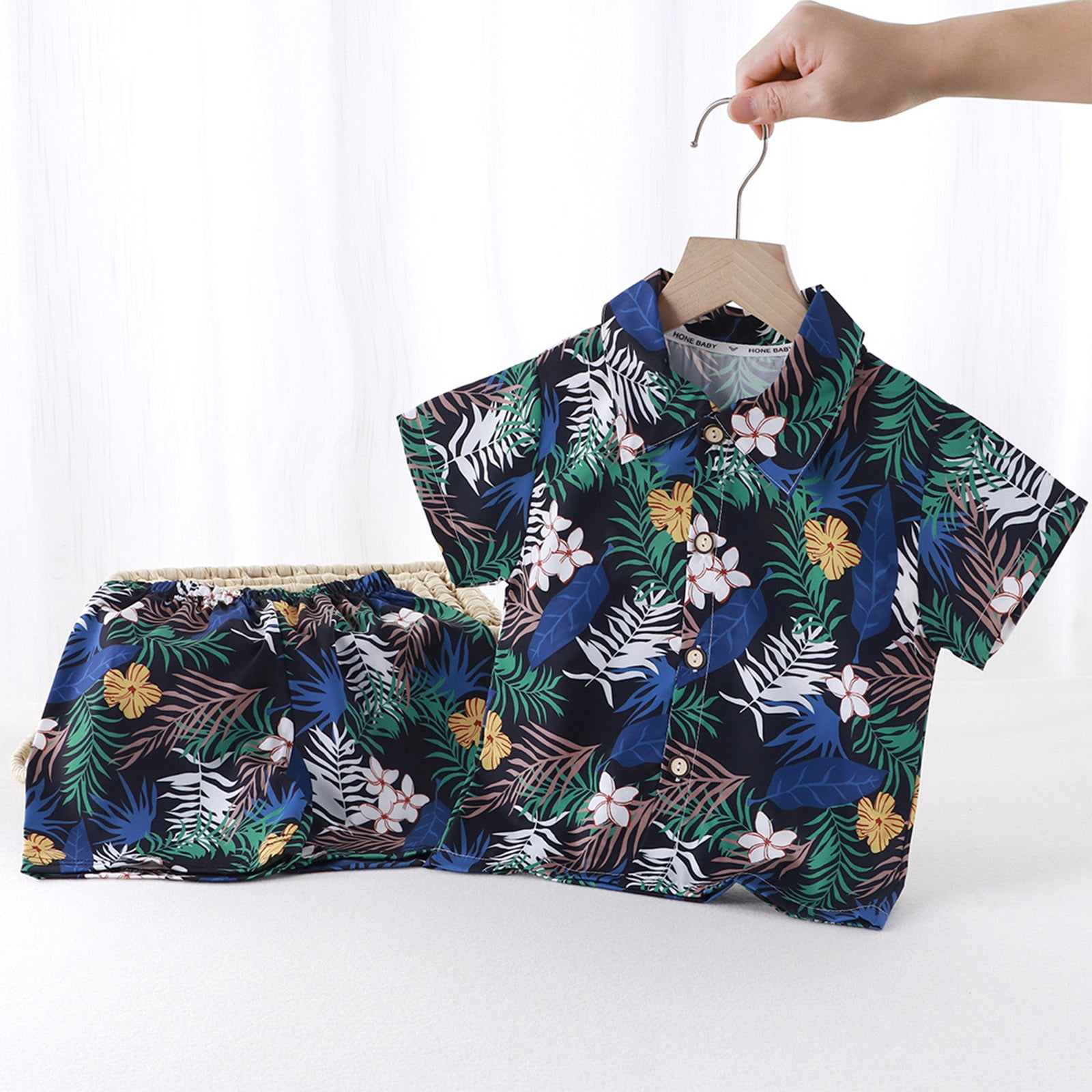 ATOGUTA Size 2-10 Years Kid Toddler Boys Summer Outfits Summer Beach Button-Down Shirt Top ...