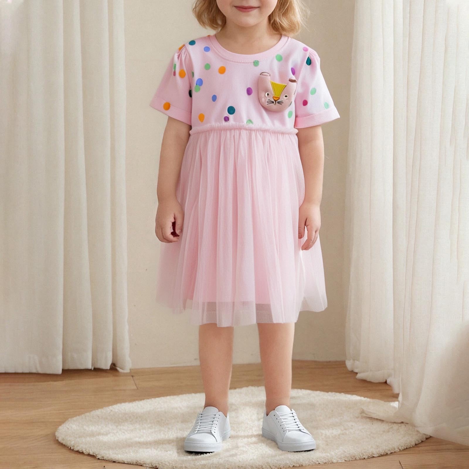 ATOGUTA Size 2T-8 Graduation Dress for Girls Ruffle Tulle Dresses Cute ...