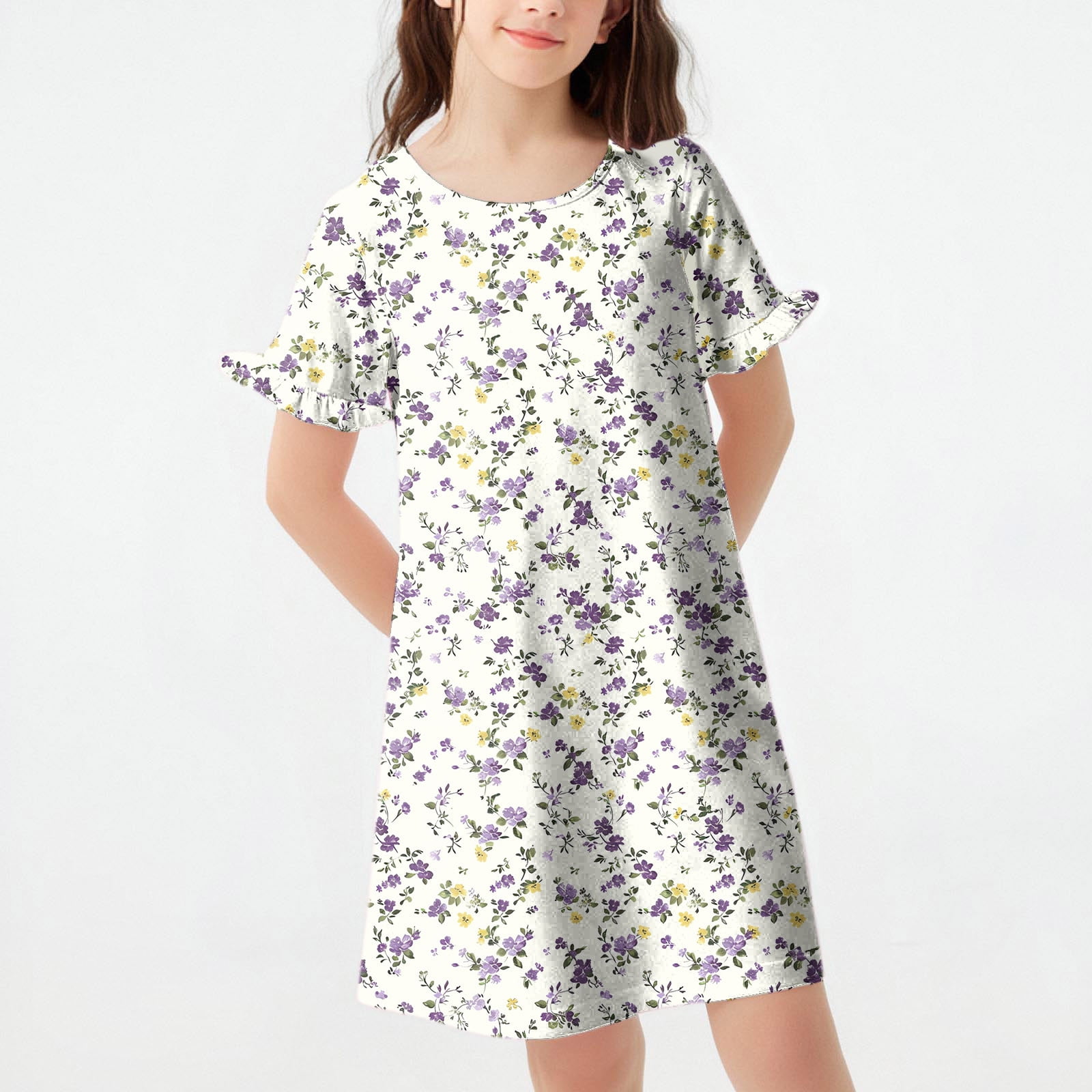 ATOGUTA Size 3T-12 Girls Pajamas Dress Kids Pajamas Princess Nightgown ...