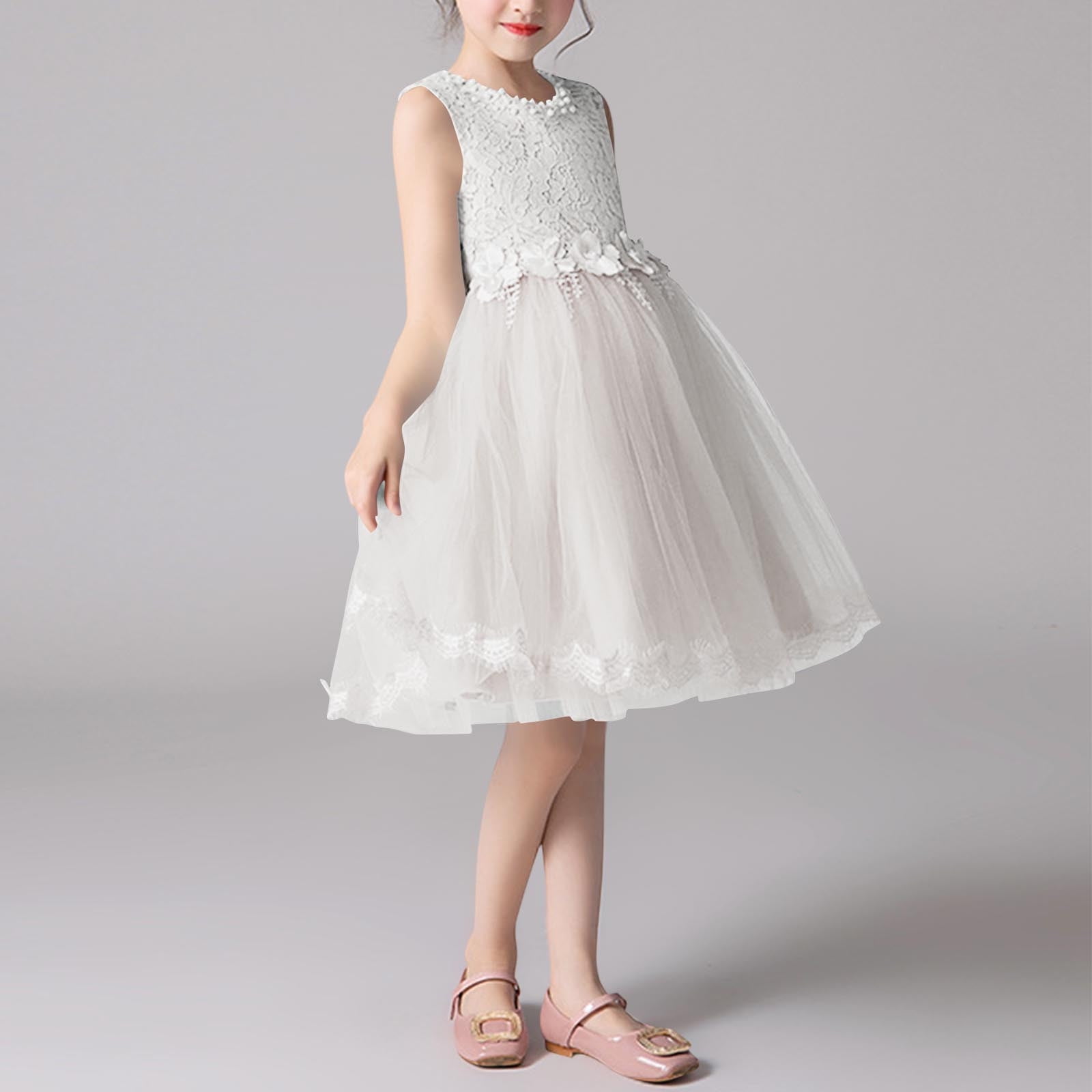 ATOGUTA Size 3T-13 Girls Long Dress Tulle Dress A Line Wedding Pageant ...
