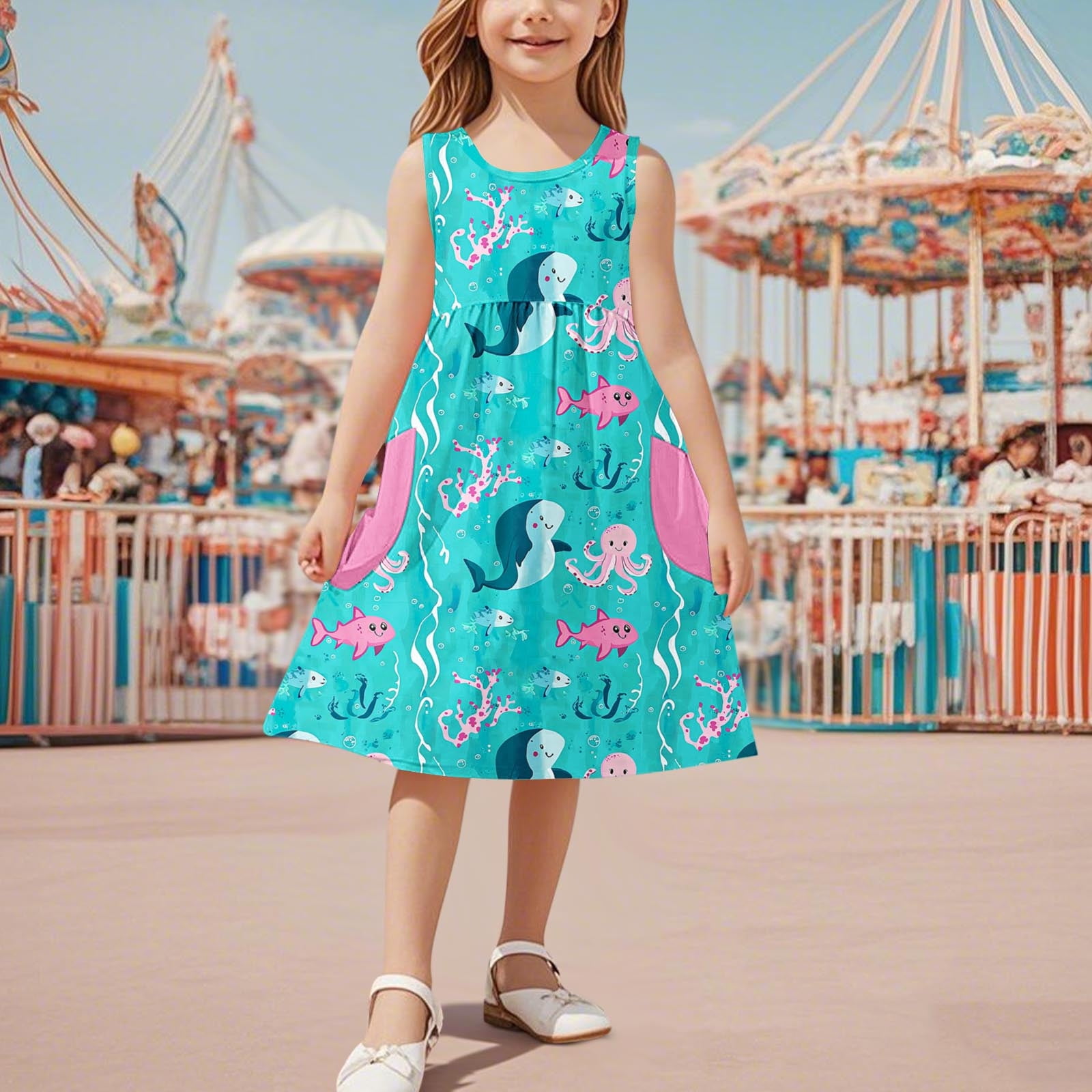 ATOGUTA Size 3T-14 Pageant Dresses for Girls Casual Sleeveless Dresses ...