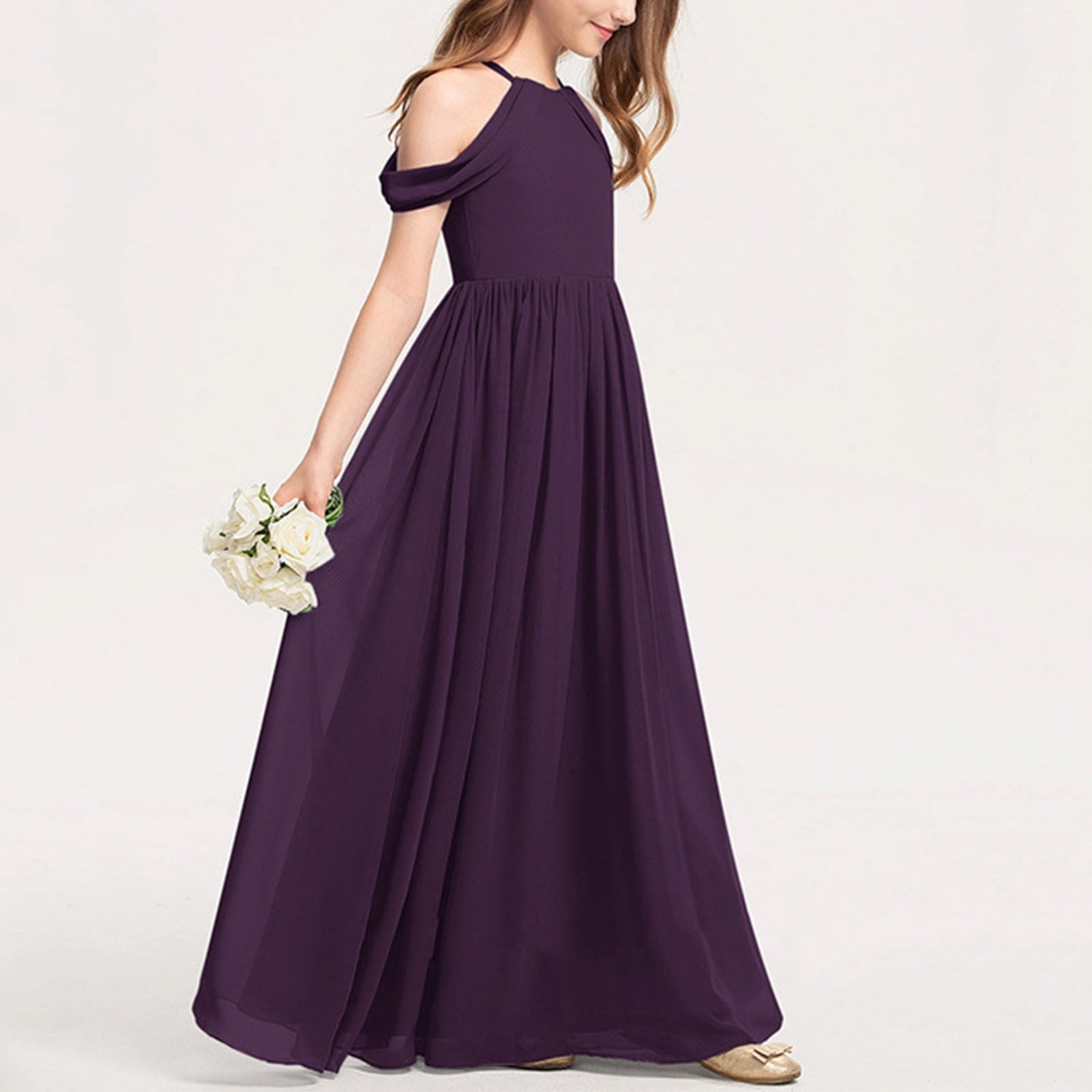 ATOGUTA Size 3T-15 Dress for Girls A-Line Flower Girl Flowy Chiffon ...