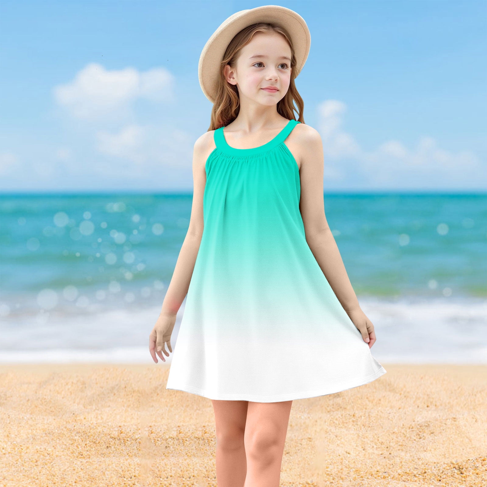 ATOGUTA Size 4T-14 Dress for Teen Girls Summer Boho Sleeveless Camisole ...