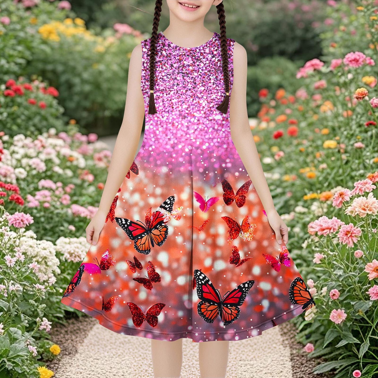 ATOGUTA Size 4T-14 Flower Girl Dresses for Wedding Sleeveless Stretchy ...
