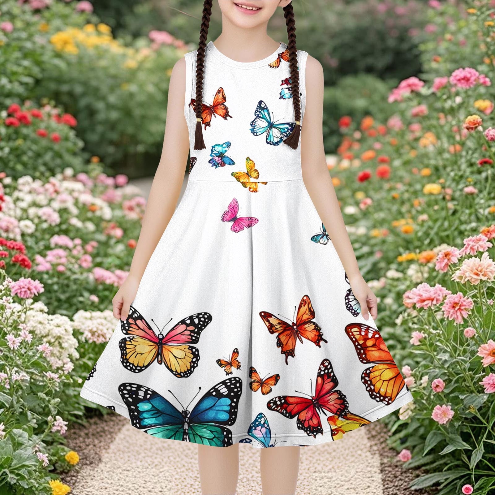 ATOGUTA Size 4T-14 Kids Wedding Dresses for Girls Sleeveless Stretchy ...