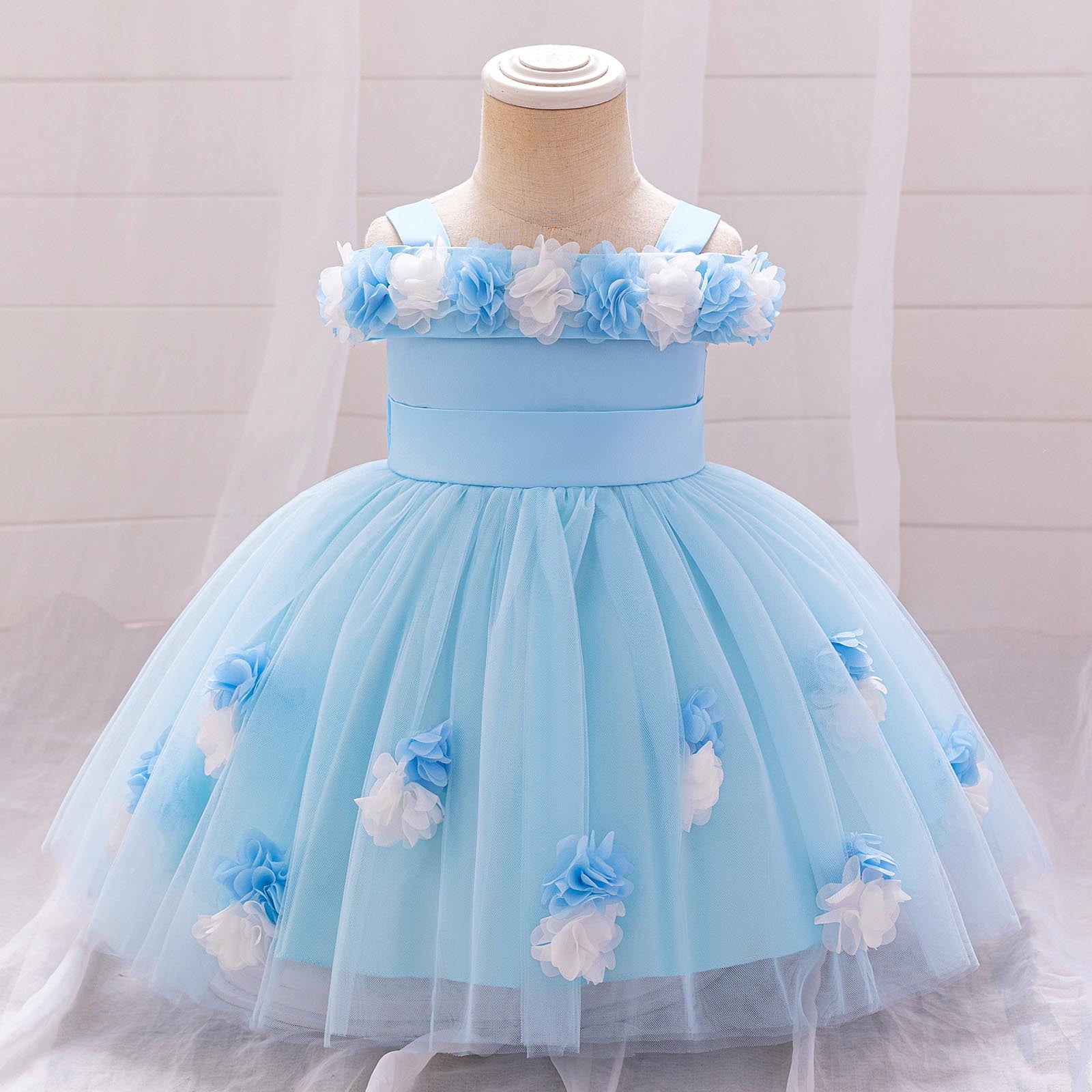 ATOGUTA Size 6M-3T Baby Dress Kids Tulle Wedding Guest Party Birthday ...