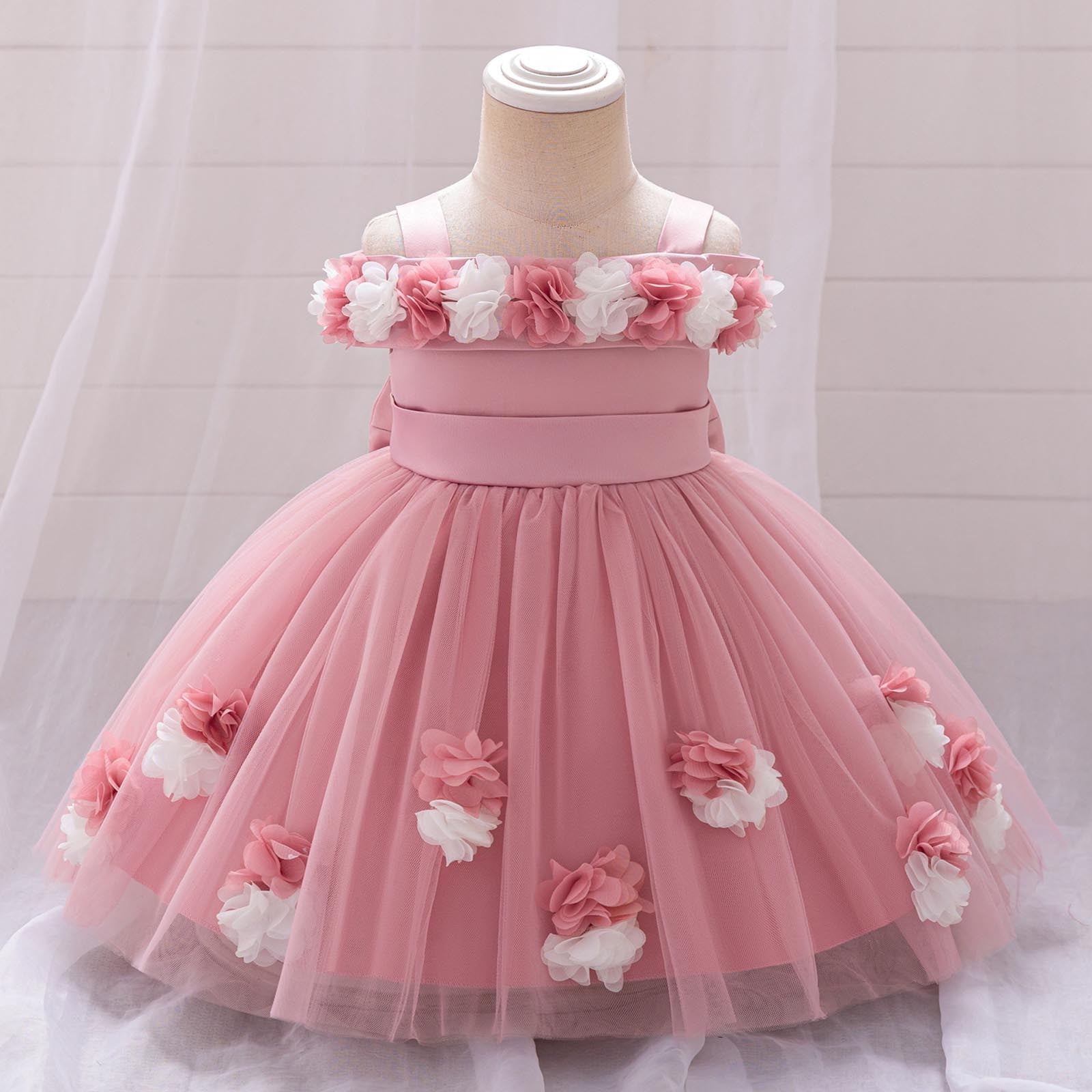ATOGUTA Size 6M-3T Baby Dress Kids Tulle Wedding Guest Party Birthday ...