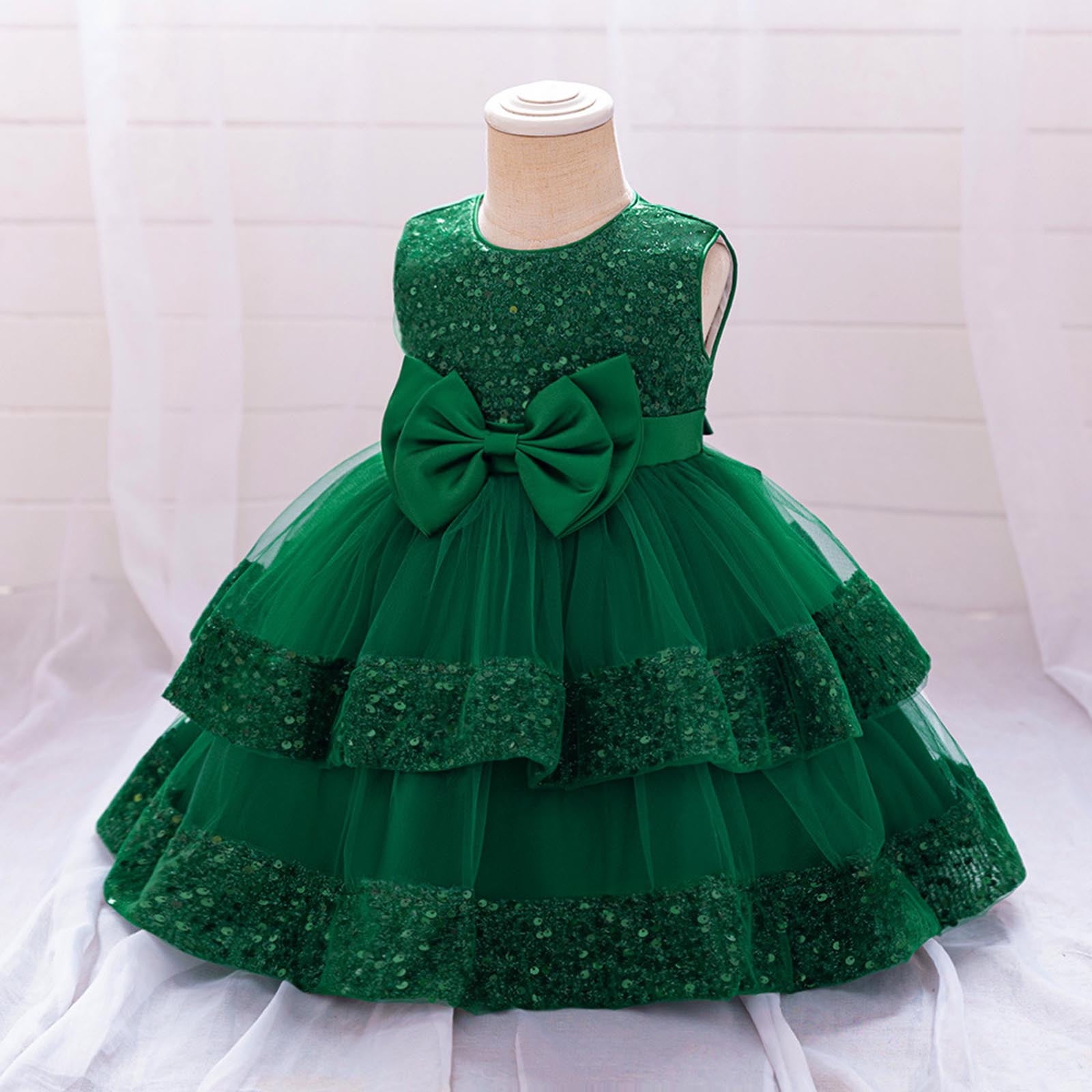 ATOGUTA Size 6M-3T Baby Dress Tulle Dress A Line Wedding Pageant ...