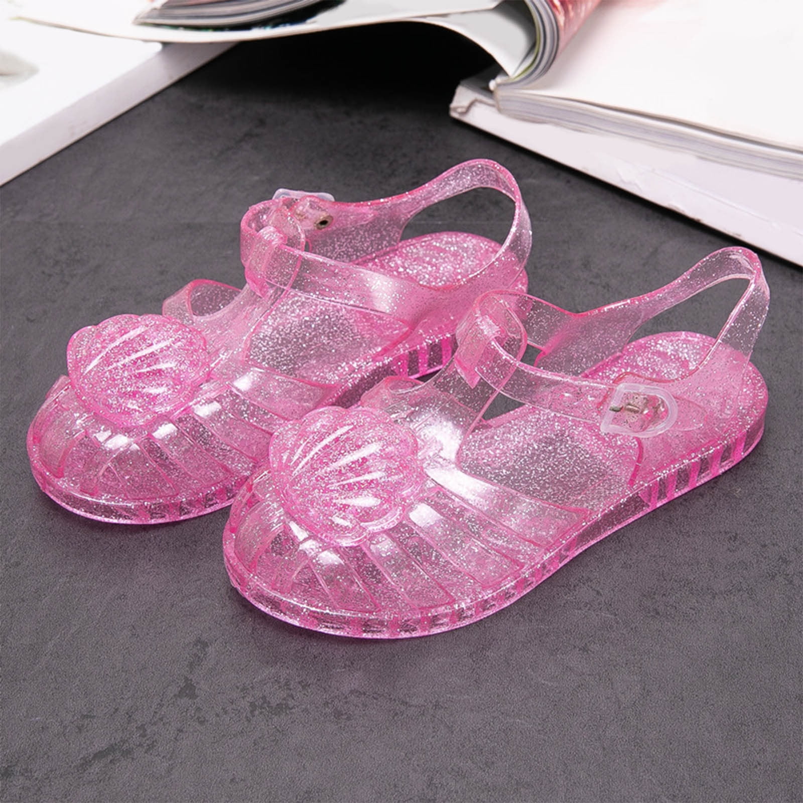 ATOGUTA Stylish Jelly Sandals for Girls - Closed-Toe Summer Dress Shoes ...