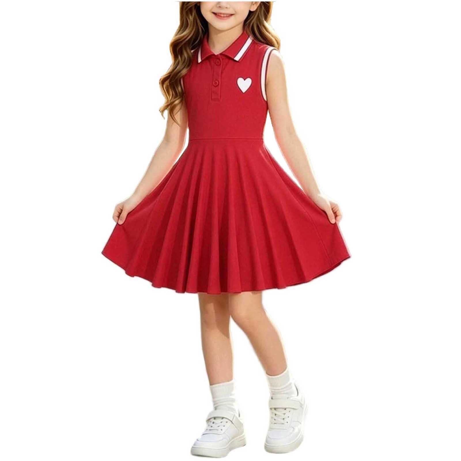 ATOGUTA Summer Dresses For Girls A Line Birthday Dress Ruffle Tank ...
