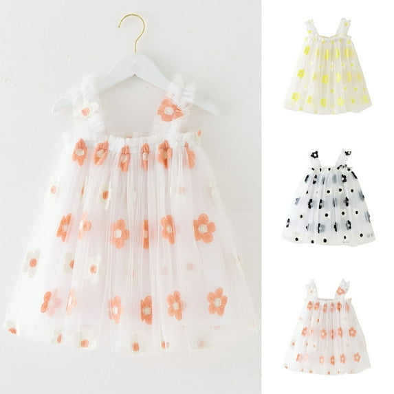 ATOGUTA Summer Dresses For Girls Layered Tutu Ruffle Dresses Twirly ...