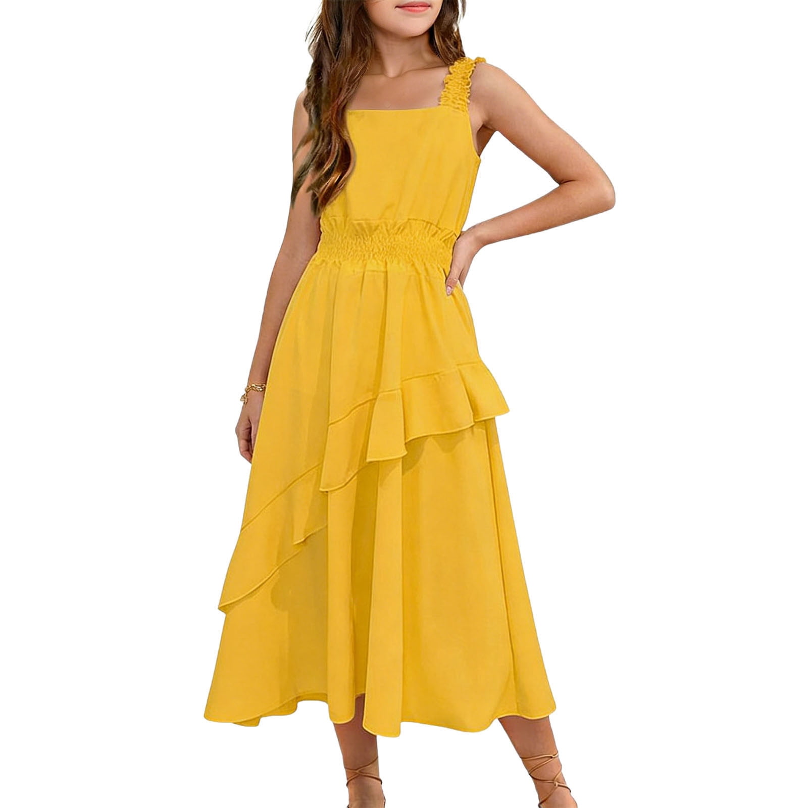 ATOGUTA Summer Dresses for Teen Girls Summer Boho Sleeveless A-Line ...