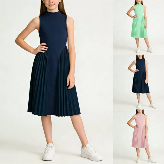 ATOGUTA Summer Girls Dresses Kids Sleeveless Party Birthday Prom Formal ...