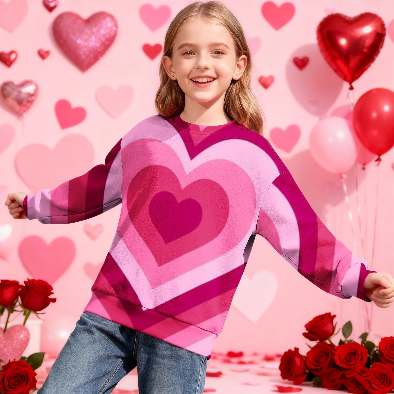 ATOGUTA Sweatshirts For Girl Kids Casual Long Sleeve Loose Valentine's ...