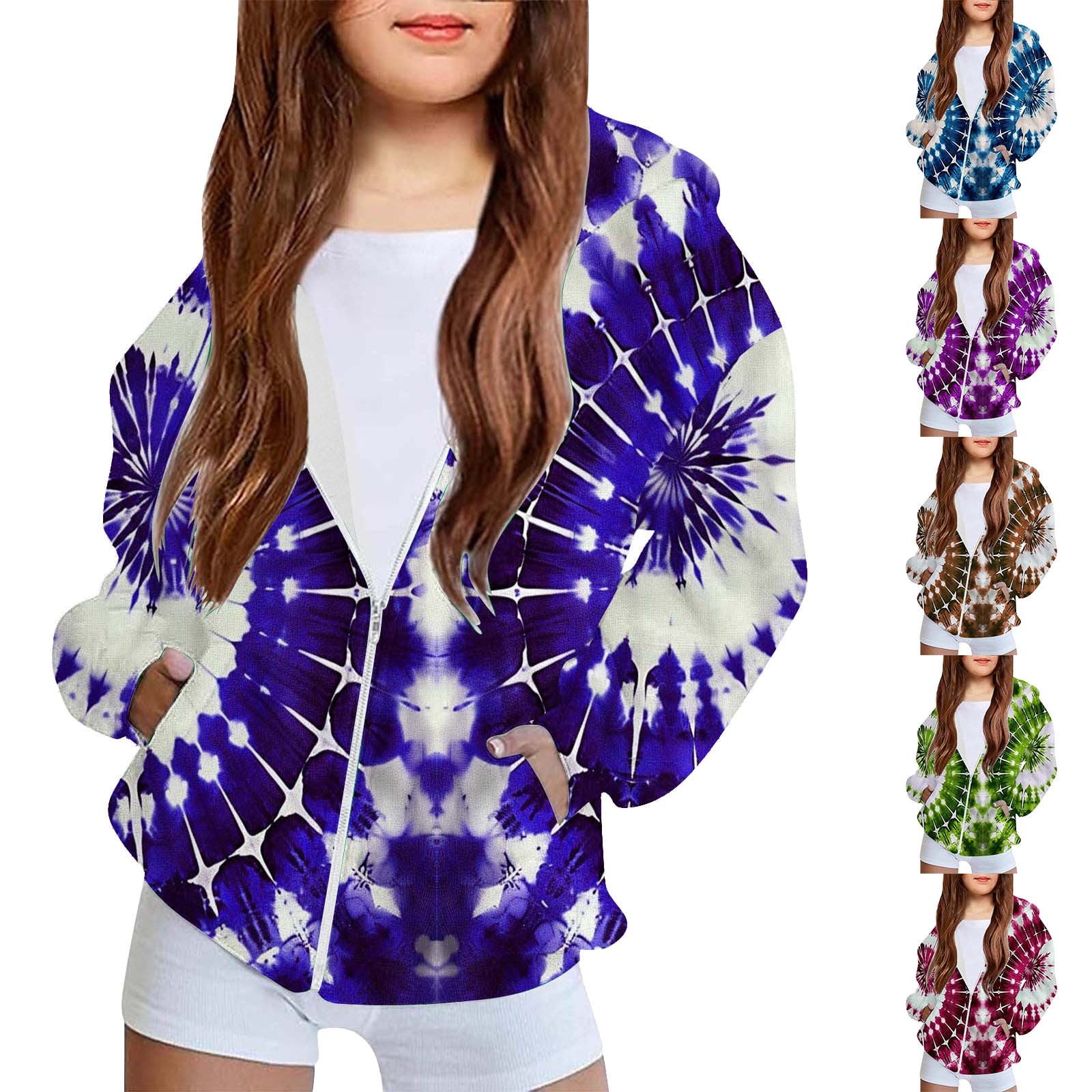 ATOGUTA Sweatshirts for Teen Girls Zip Up Hoodie Casual Long Sleeve Jacket with Pockets Size 4T ...