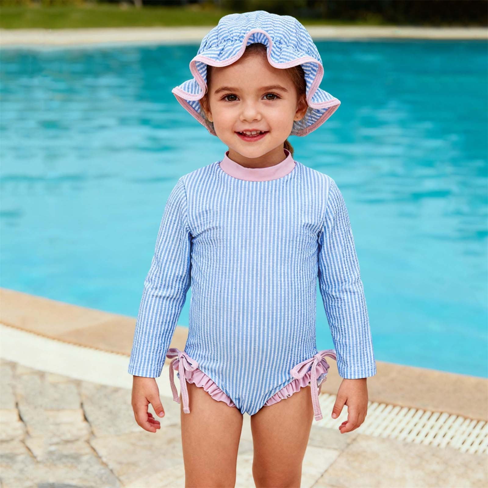 ATOGUTA Swimsuit Girls Long Sleeve Rash Guard One Piece Swimsuits with ...