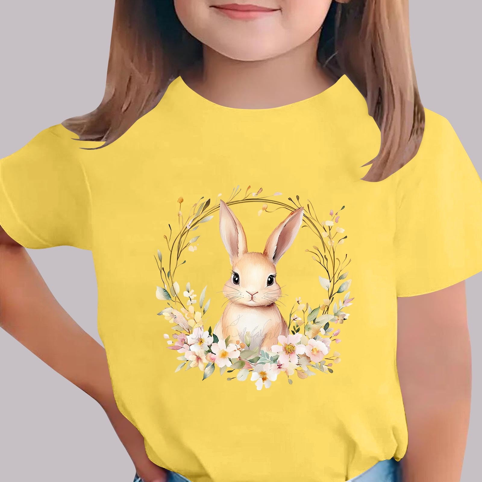 ATOGUTA T-Shirts for Girls Short Sleeve Loose Cute Summer Easter T ...