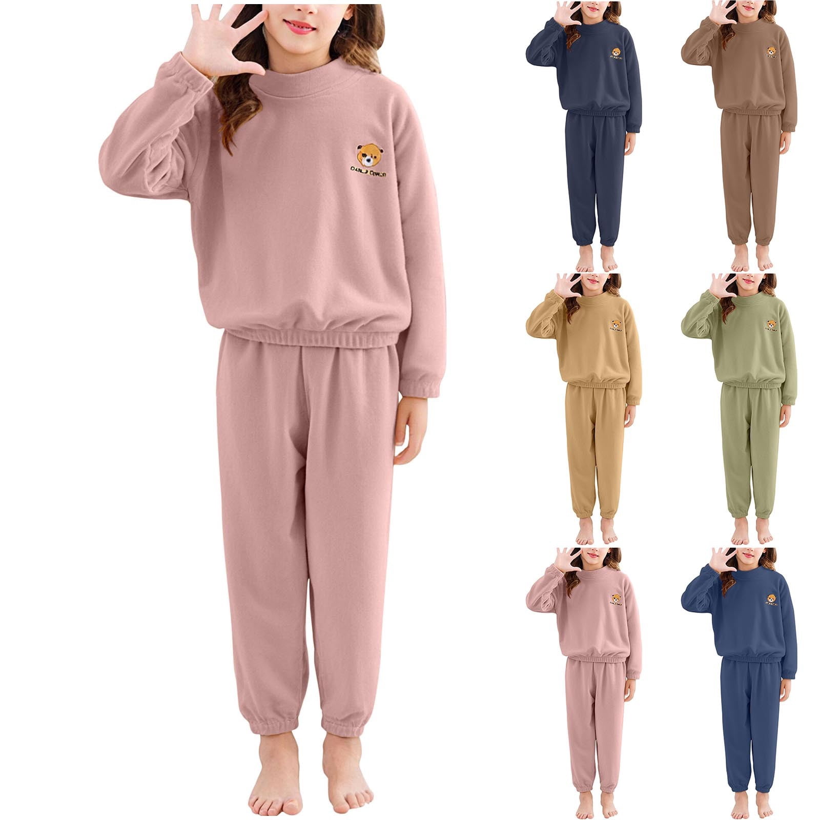 ATOGUTA Teen Girl Outfits 2-Piece Long Sleeve & Pants PJ Set Kid Cozy ...