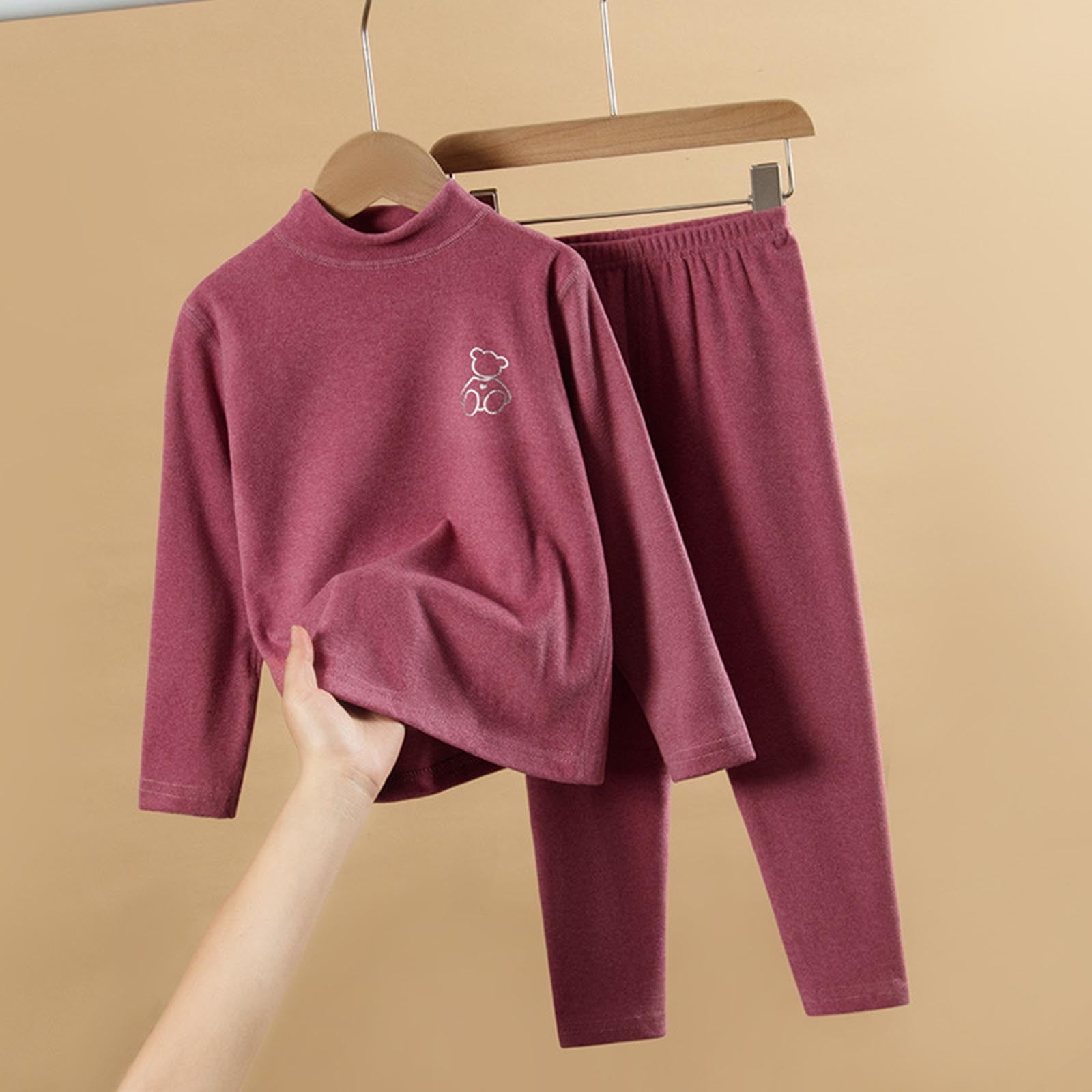 ATOGUTA Thermal Underwear for Kids, Boys Long Sleeve Underwear Fleece ...