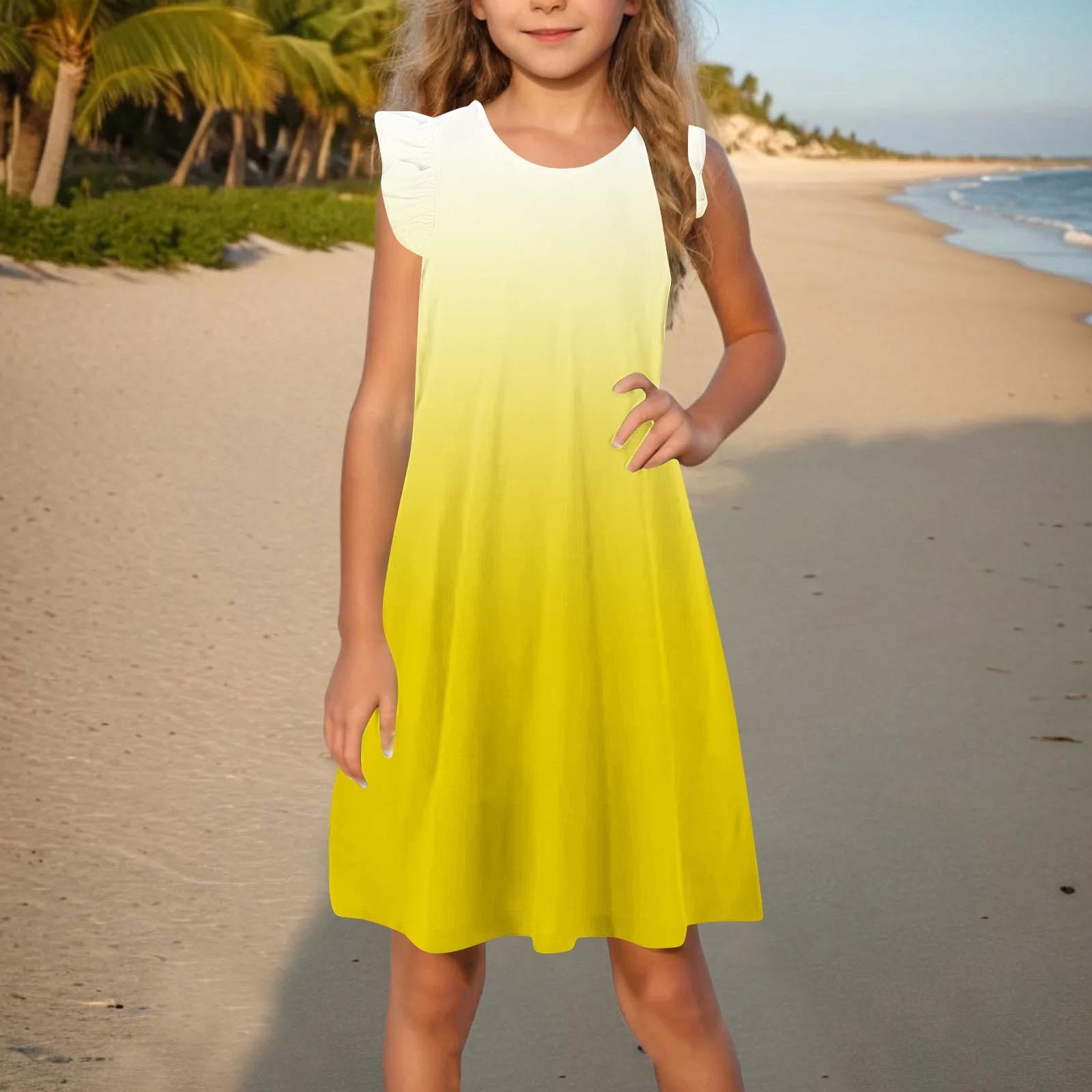 ATOGUTA Toddler Girl Dresses 4T-14 Sleeveless Casual Twirly Birthday ...