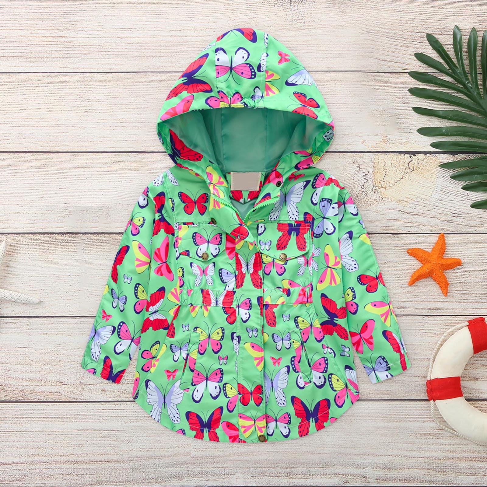 ATOGUTA Toddler Girls Raincoat Fashion Cute Pattern Windproof Jacket ...
