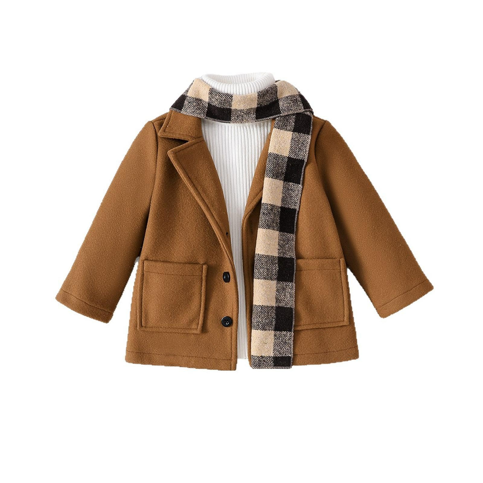 ATOGUTA Trench Coat for Girls Single Breasted Kids Notch Lapel Fall ...