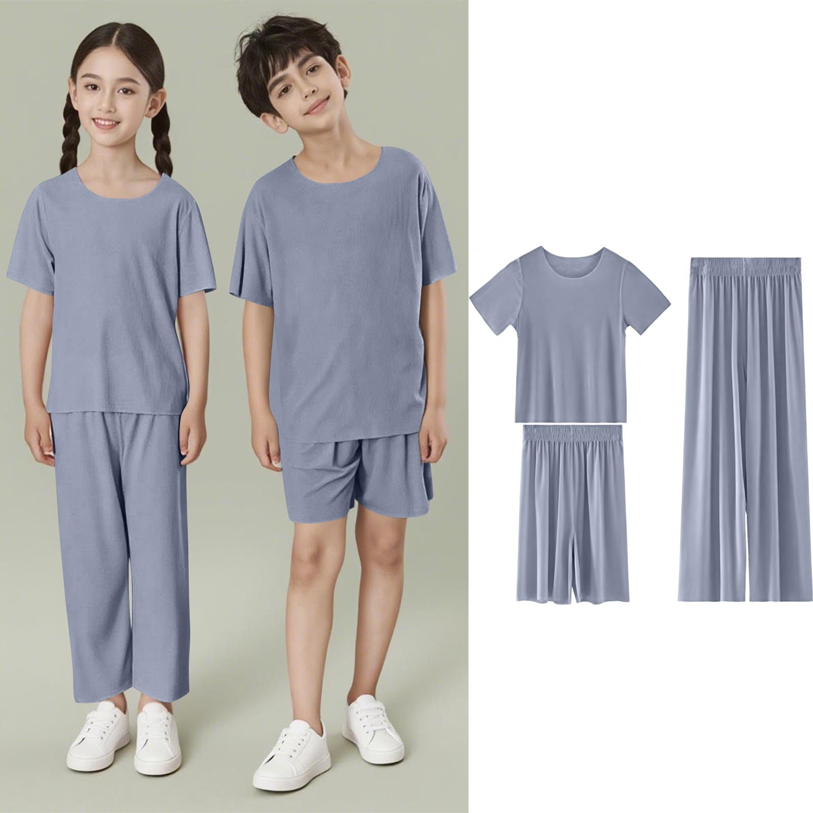 ATOGUTA Unisex Kids Boys and Girls Pajama Sets Short Sleeve Long Pants ...