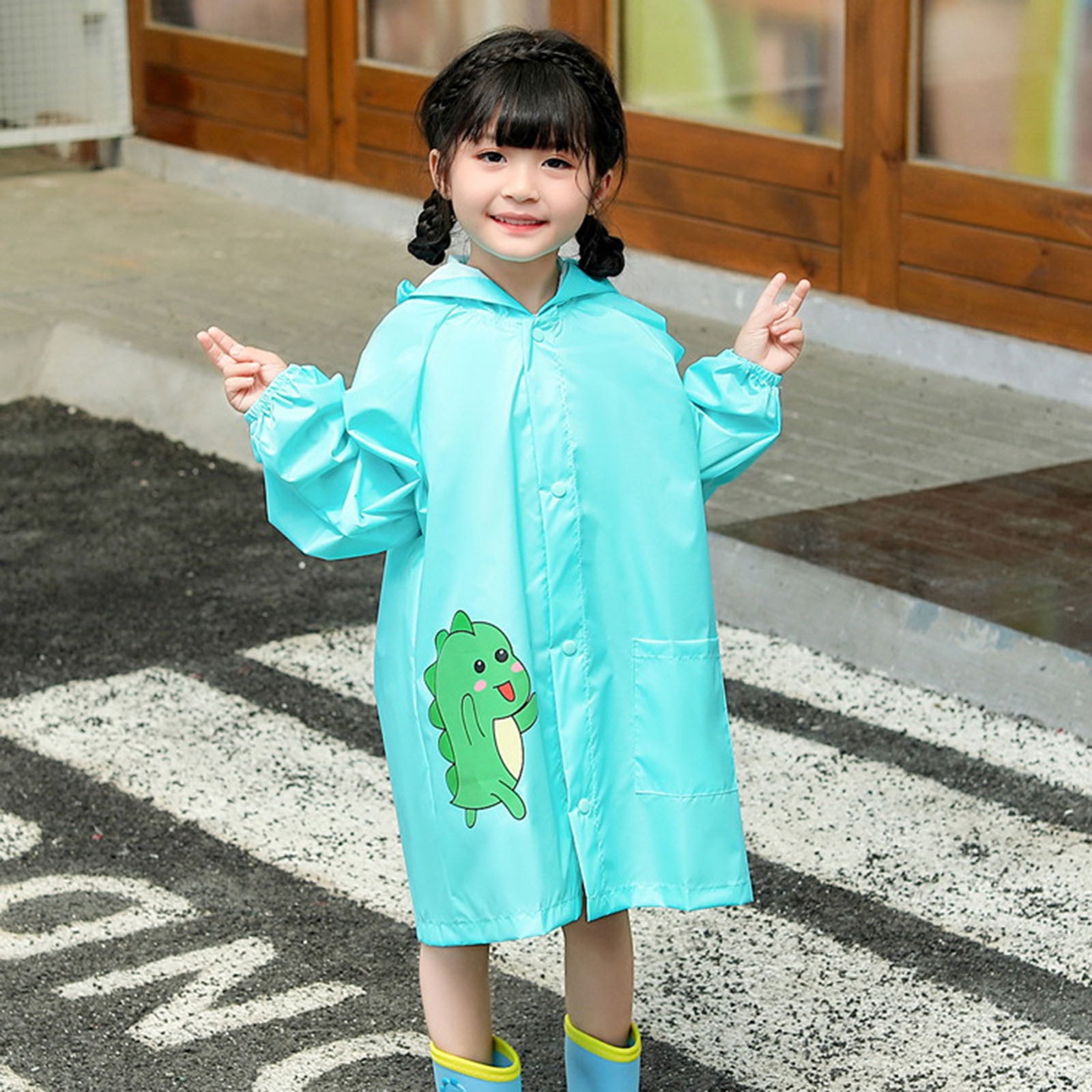 ATOGUTA Unisex Rain Poncho Waterproof Dinosaur Rain Ponchos Jackets ...