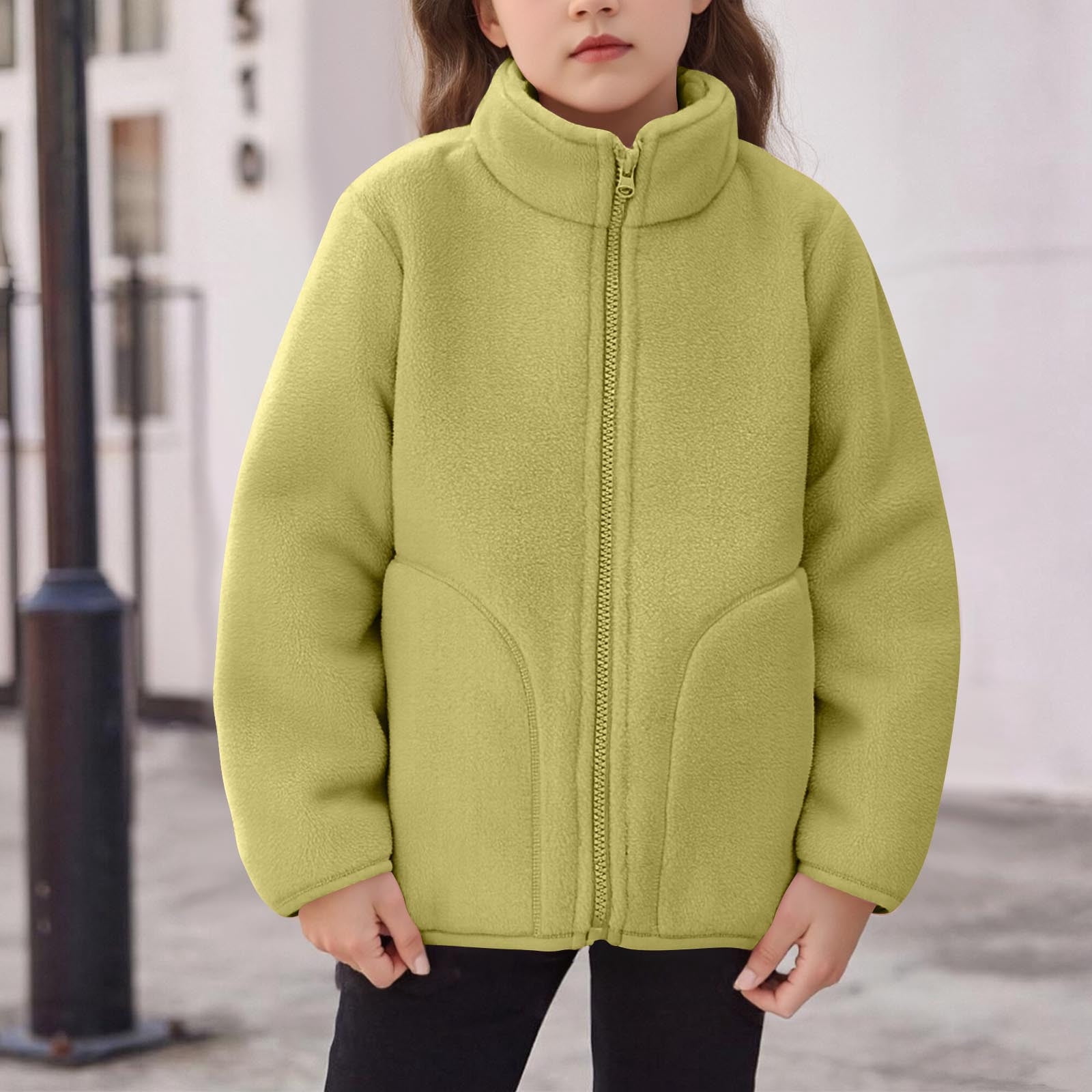 ATOGUTA Winter Jackets for Girls Zip Up Fleece Jacket with Pockets Warm ...