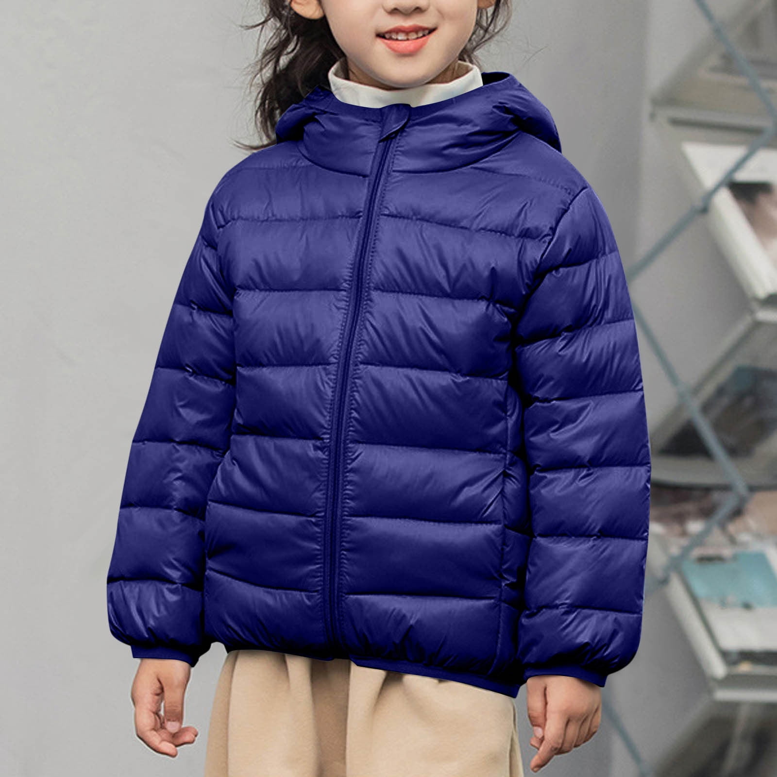 ATOGUTA Zip Up Jacket Girls Hooded Down Jacket Kids Thicken Warm Winter ...