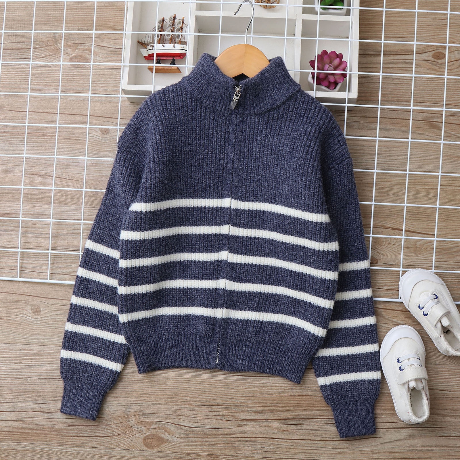ATOGUTA Zip Up Sweater Boys Kids Casual High Neck Full Zip Uniform ...