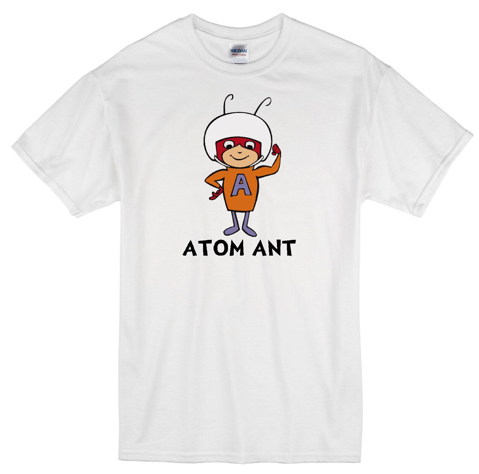 ATOM ANT CARTOON SUPERHERO ANIMATION SECRET SQUIRREL TV WHITE T-SHIRT ...