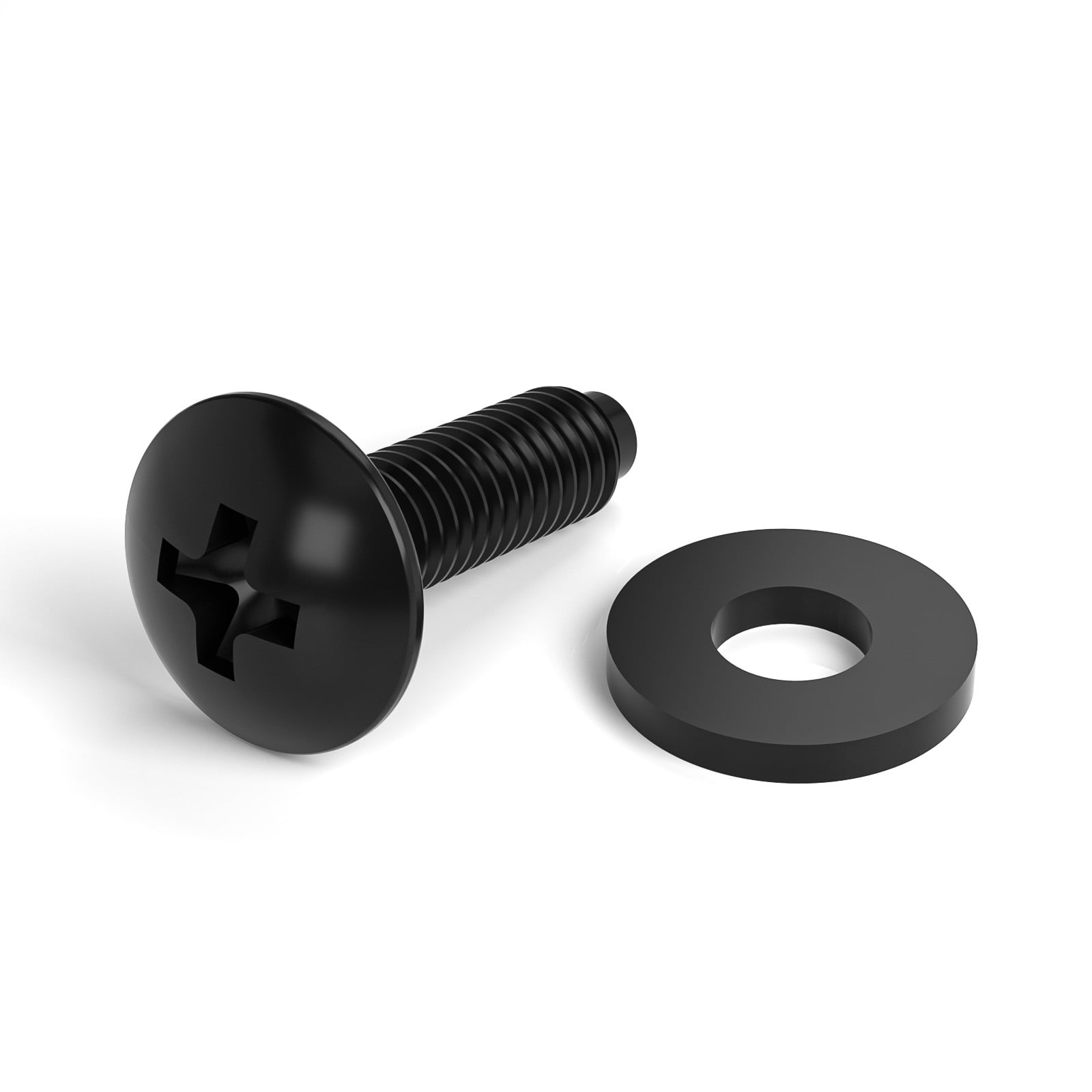 ATOM NEXUS 50 Pack Carbon Steel 12/24 Rack Screws with Nylon Washers ...