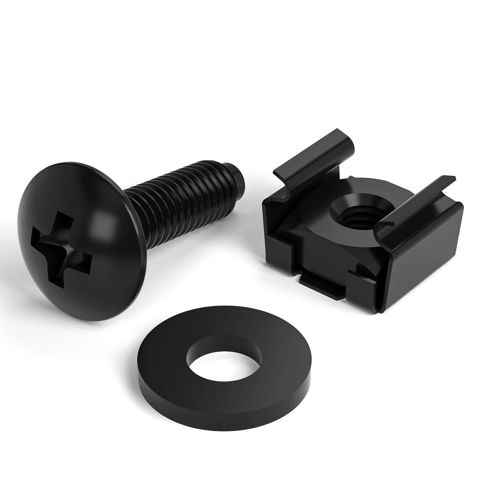 ATOM NEXUS 50 Pack Carbon Steel M5 Rack Screws with Nylon Washers ...