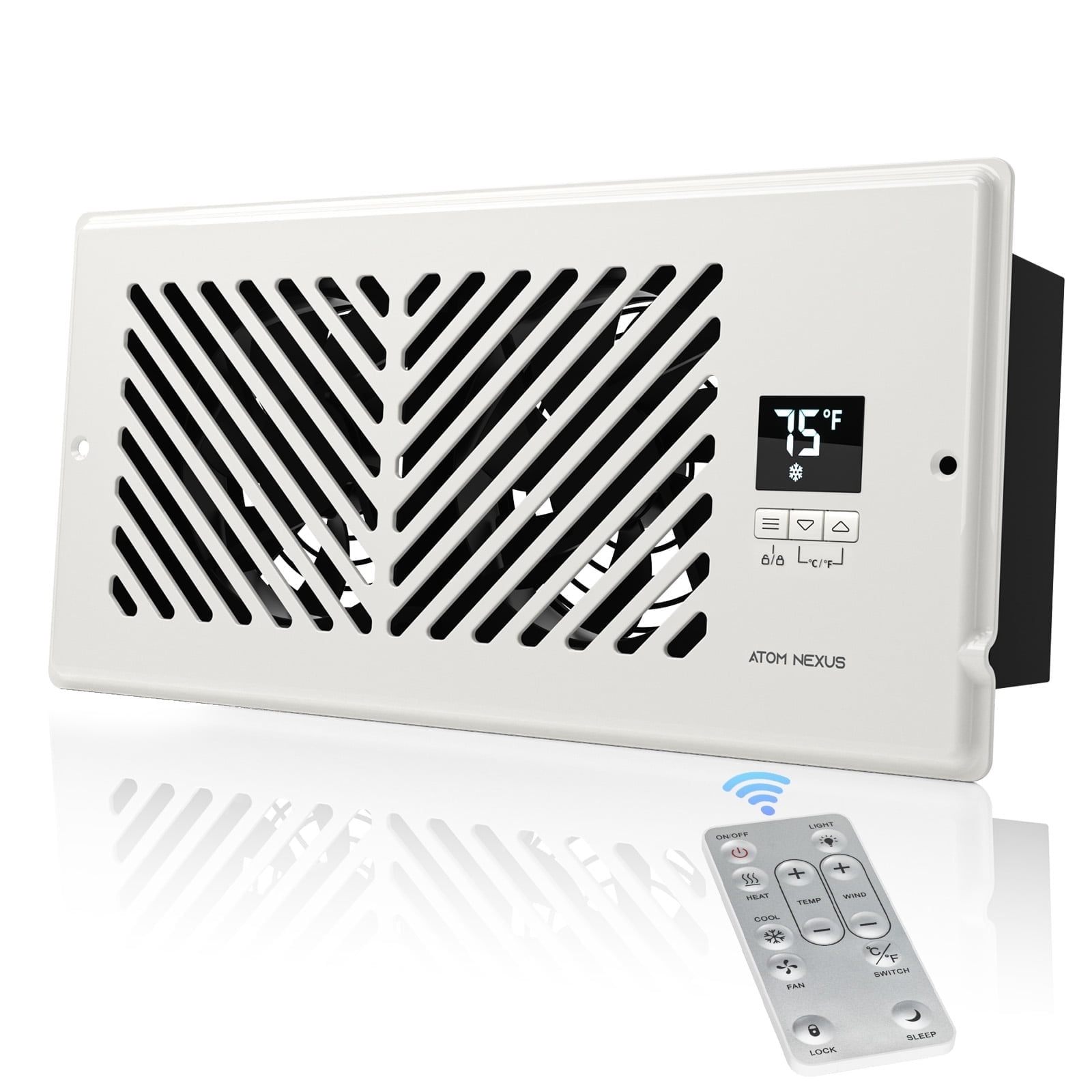 ATOM NEXUS Quiet Register Booster Fan Fits 4”x10” Register Holes, Smart ...