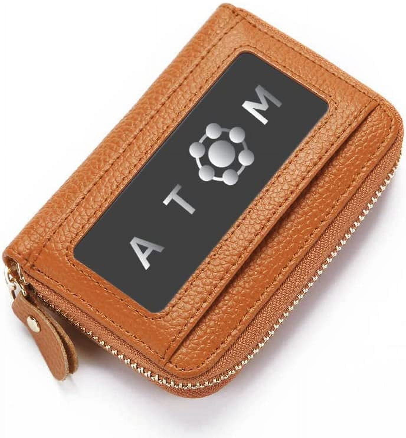 ATOM RFID Credit Card Holder Genuine Leather Credit Card Case Holder ...