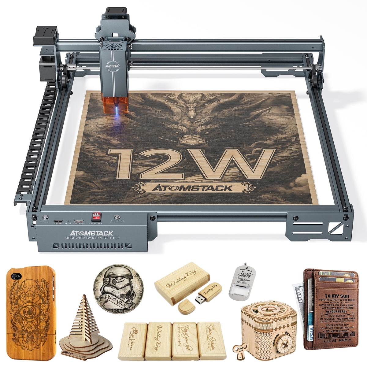 ATOMSTACK A10 PRO V2 La/ser Engraver Upgraded,12W La/ser Engraving ...