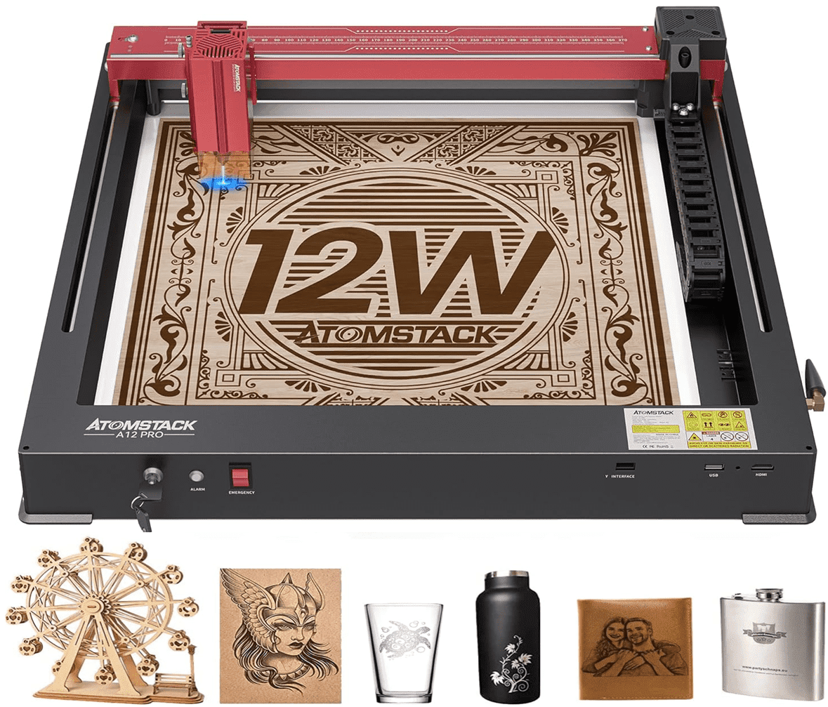ATOMSTACK A12 Pro Optical Power 12W Unibody Frame La/ser Engraver ...